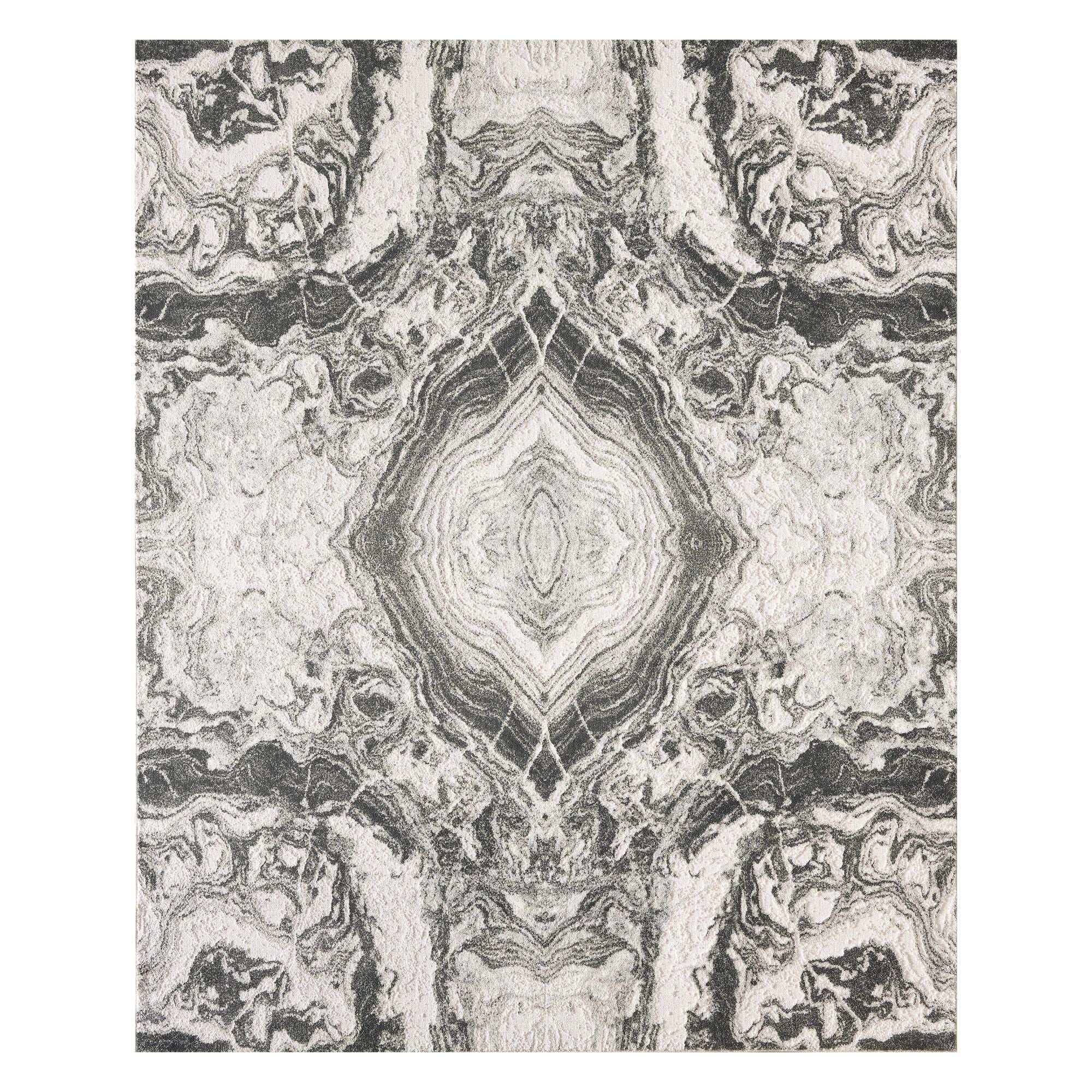 Abstract Gray Modern Marble Area Rug – Edenbrook