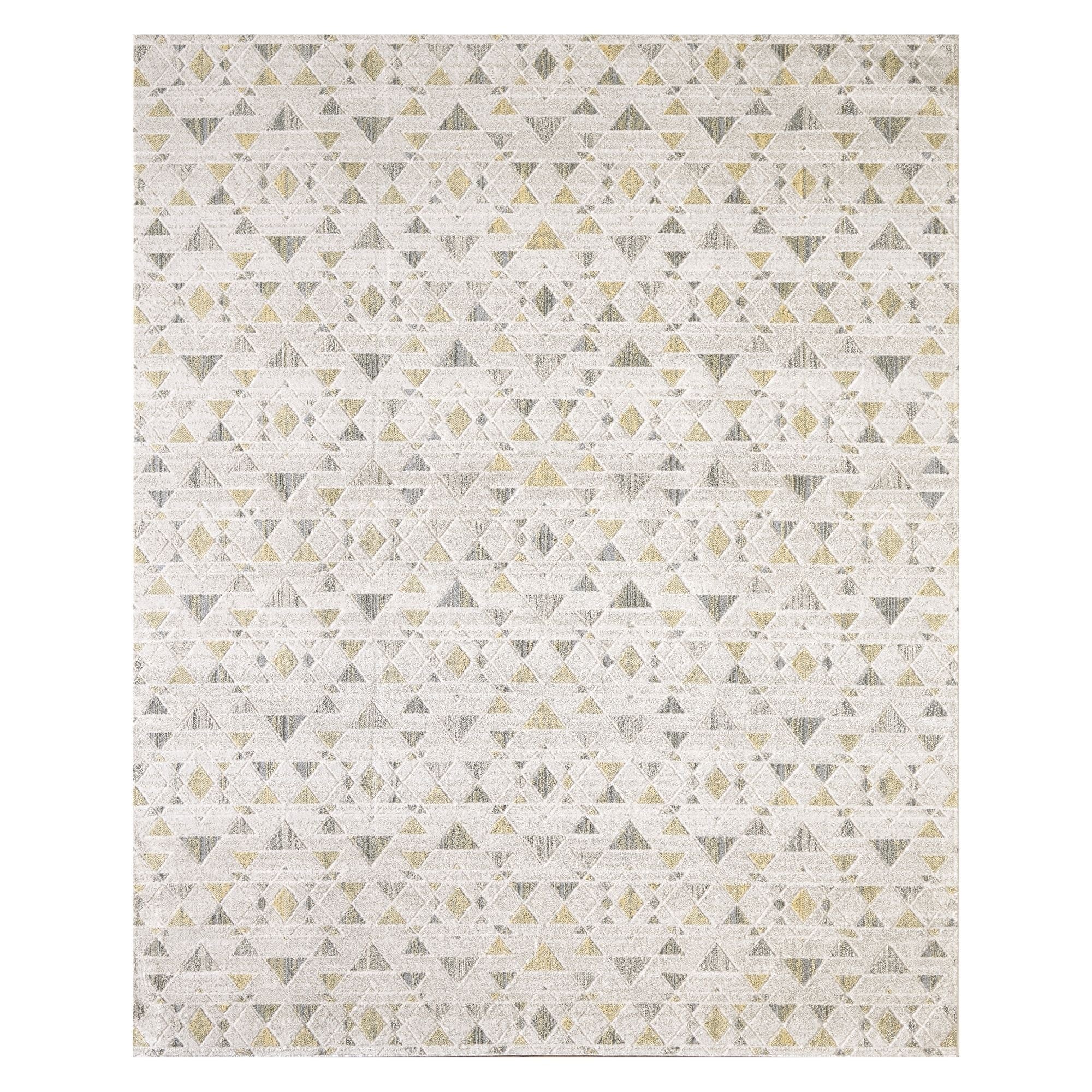 Abstract Triangle Pattern Area Rug - Cream & Gray – Edenbrook