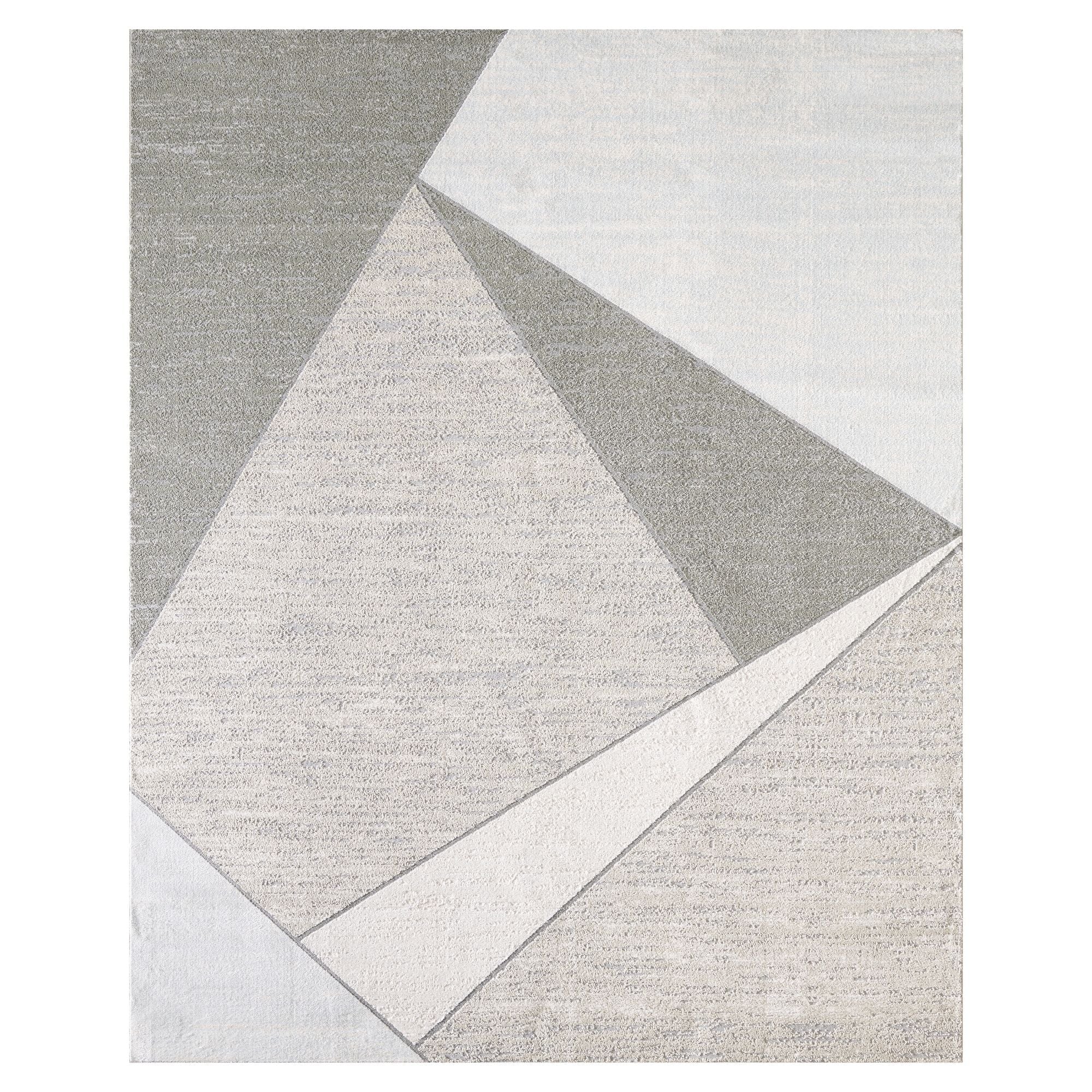 Abstract Geometric Gray Area Rug – Edenbrook